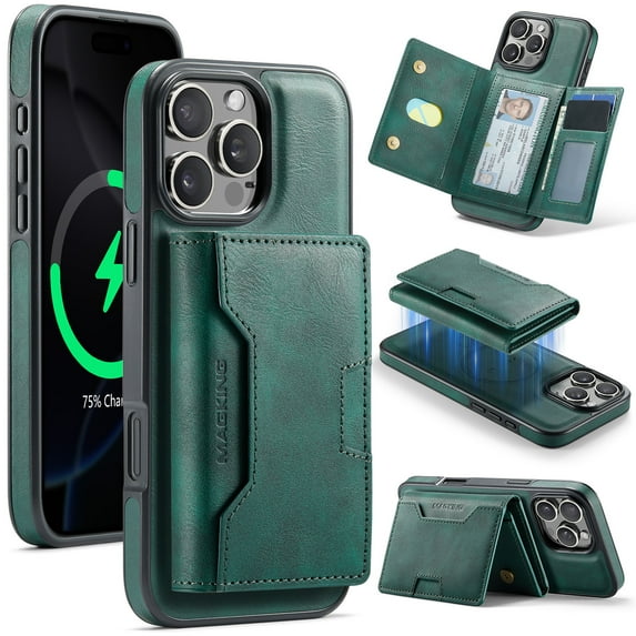 2 In 1 Design for iPhone 16 Pro Max Detachable Magnetic Wallet Case ...