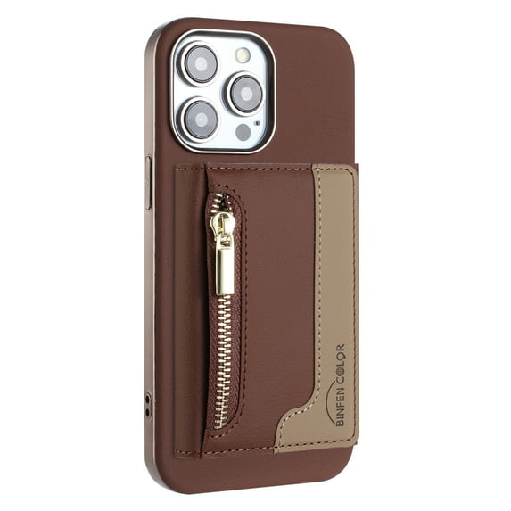 2 in 1 Detachable PU Leather Zipper Wallet Case Compatible with iPhone ...