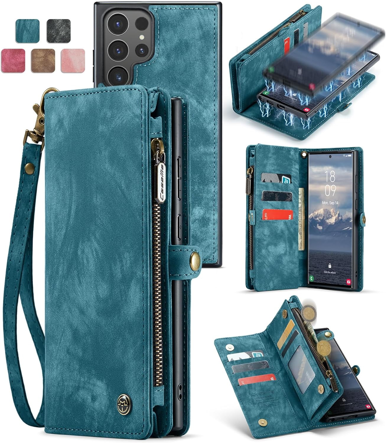 2 in 1 Detachable for Samsung Galaxy S24 Ultra Wallet Case with Card ...