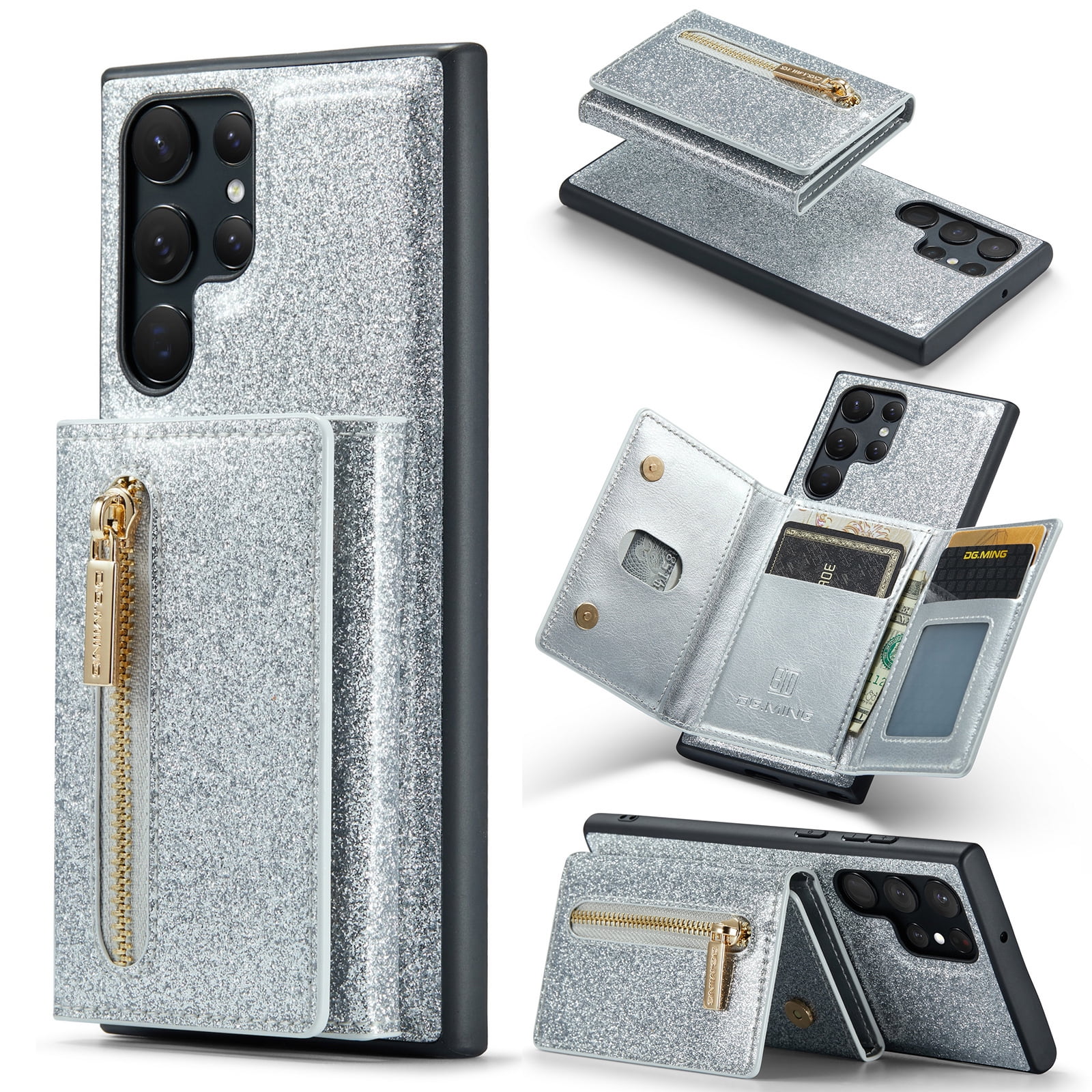 2 in 1 Detachable Wallet Back Cover for Samsung Galaxy S23 Ultra 5G ...