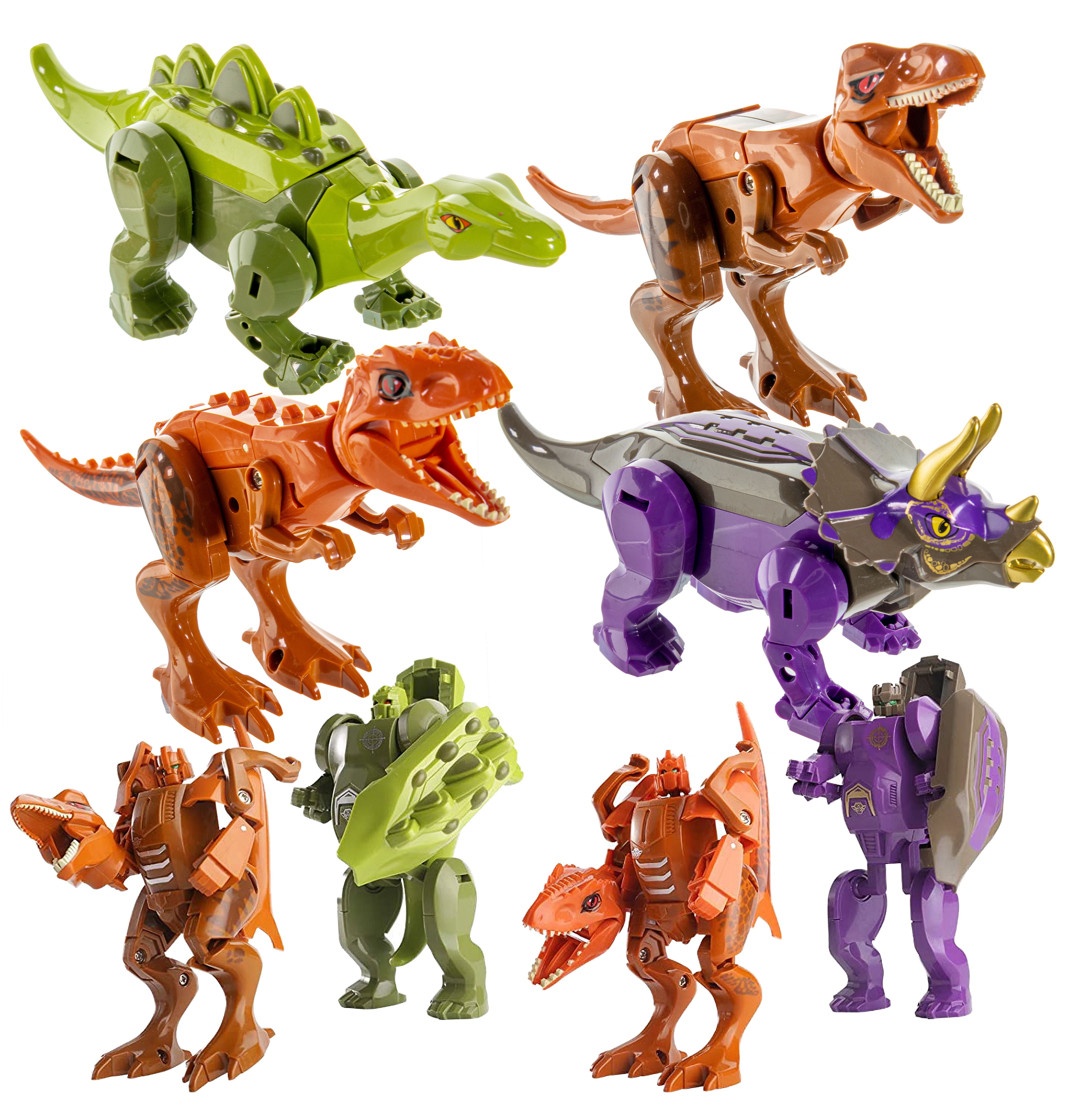2 in 1 Dinosaur Robot Transforming Toy (4pc Large) - Jurassic Dinosaur ...