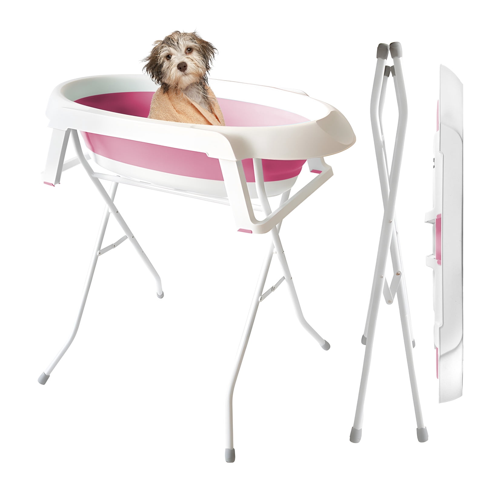 2 in 1 Dog Bathtub Dog Washing Station, Foldable Pet Bath Tub for ...