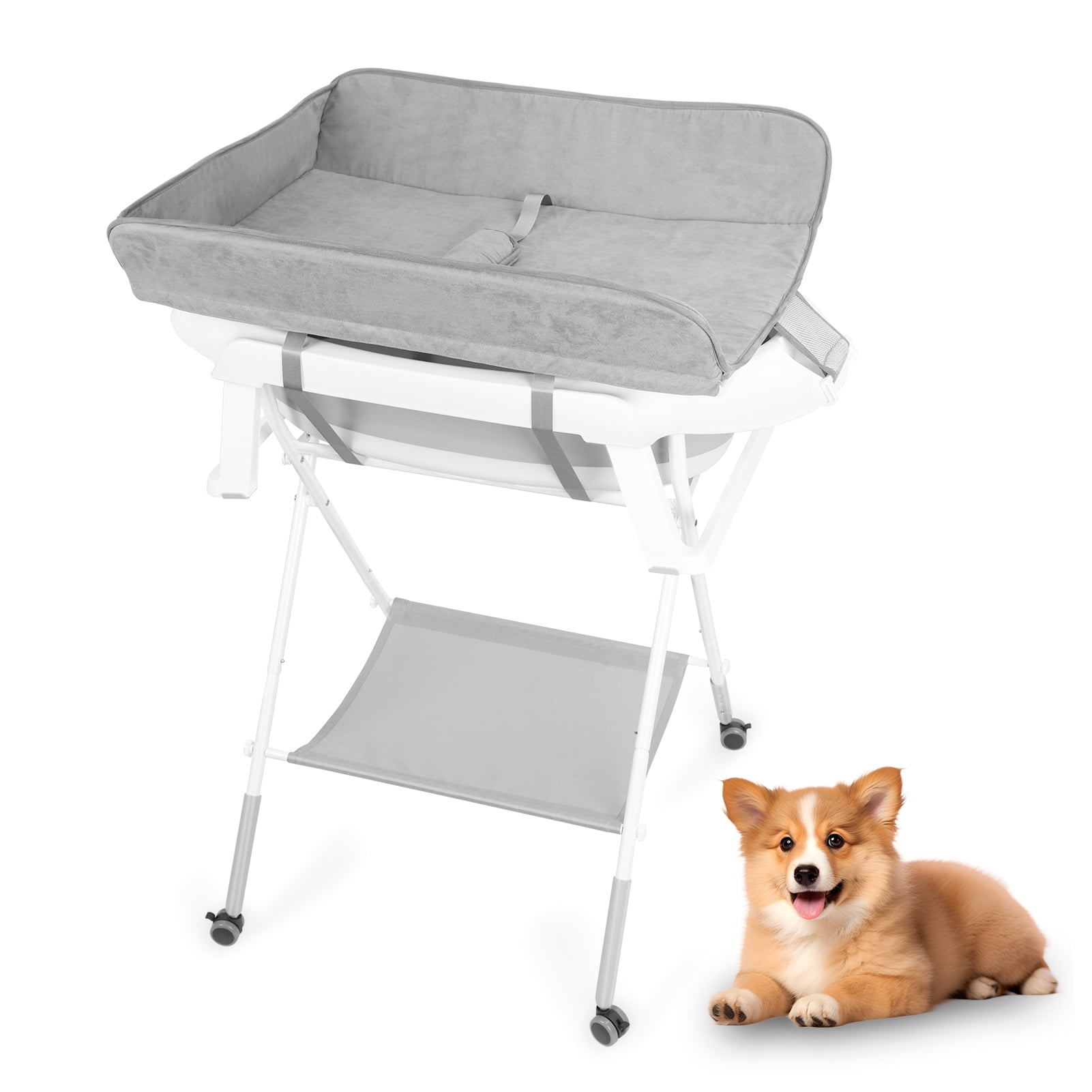 2 in 1 Dog Bathtub,Dog Washing Station,Foldable Pet Bath Tub for ...