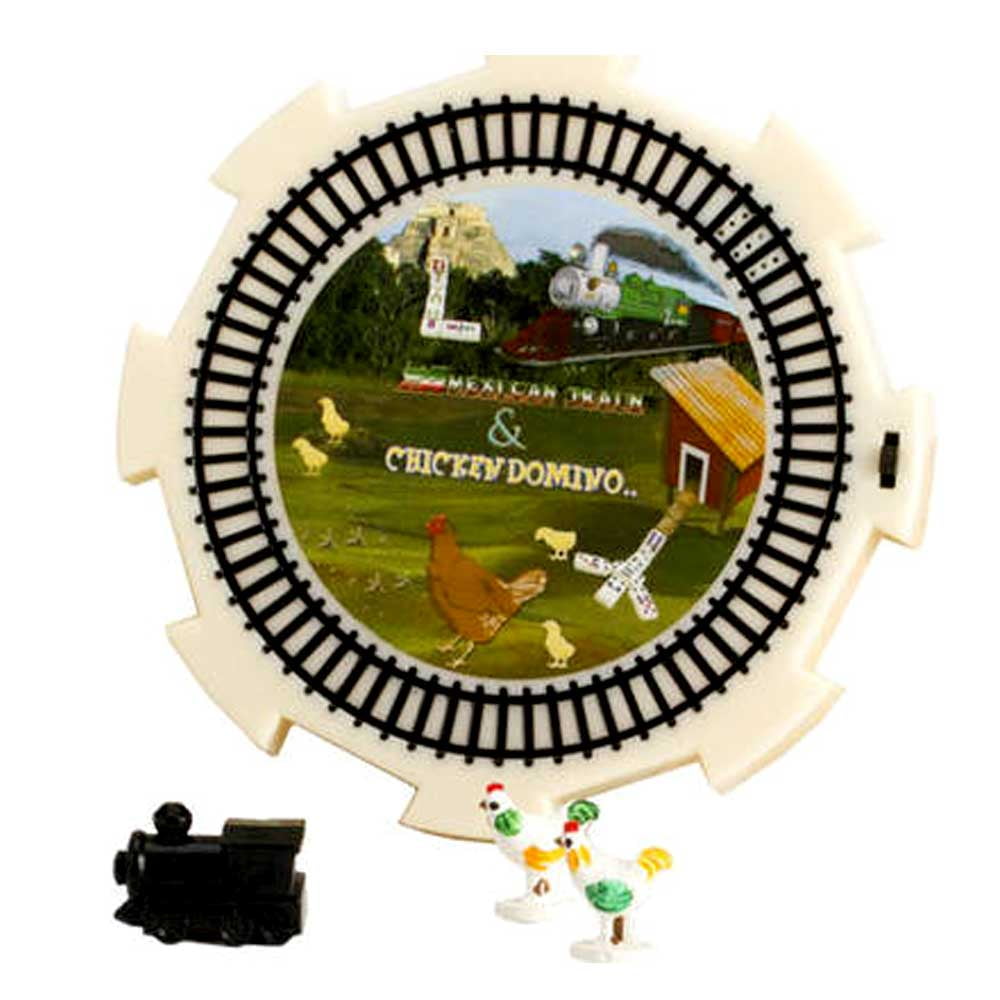 2 in 1 Dominoes Center Hub Starter Piece Chicken Domino & Mexican Train ...