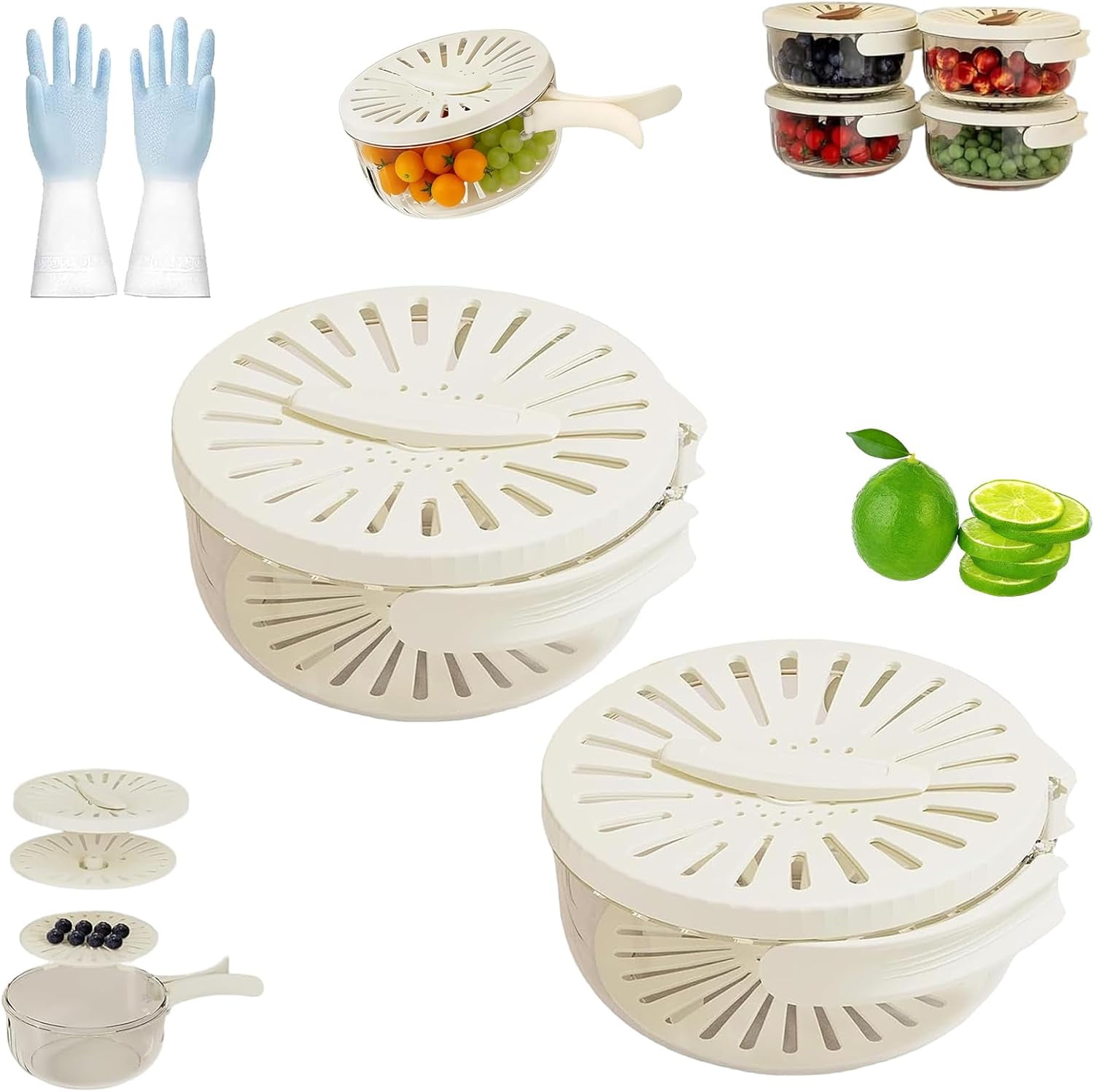 2 in 1 Draining and Preservation Basket, 2 in 1 Drainer and Strainer ...