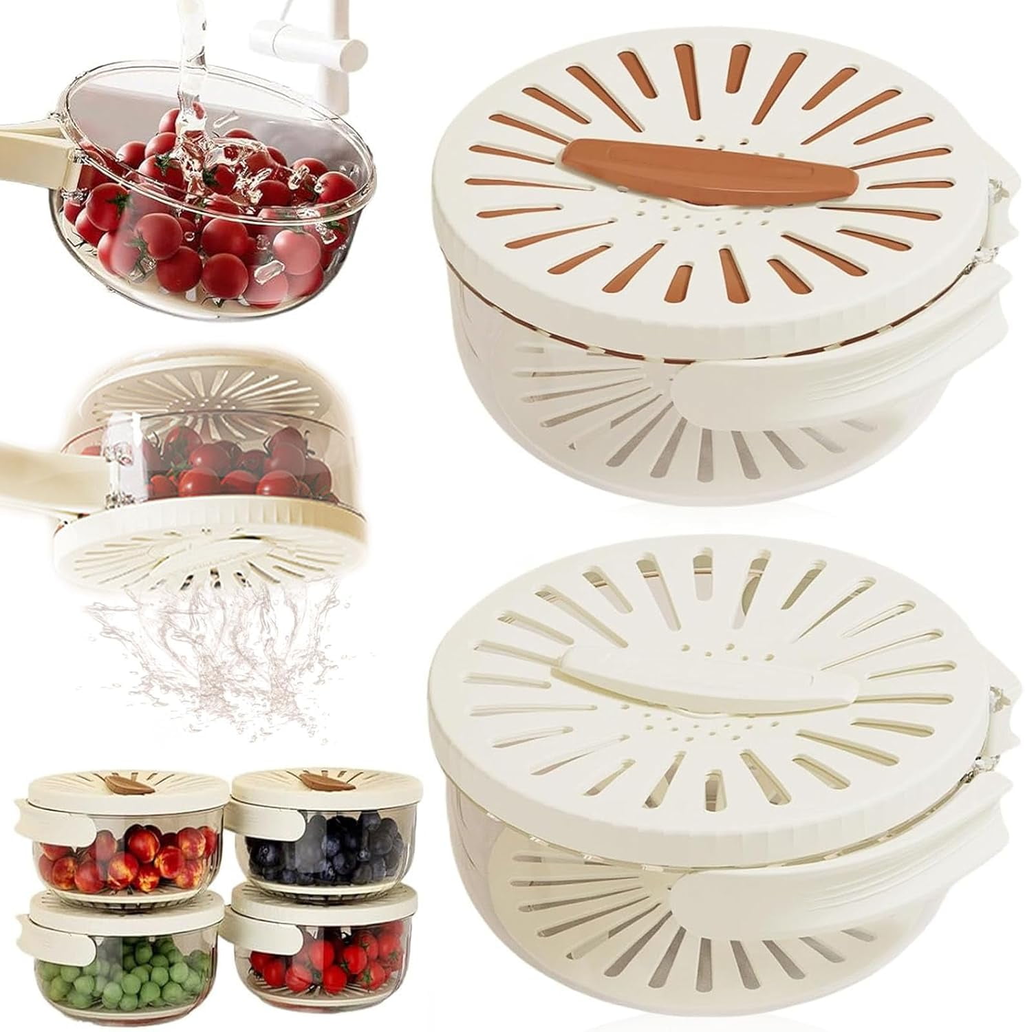 2 in 1 Draining and Preservation Basket,Space-Saving Stackable Design ...