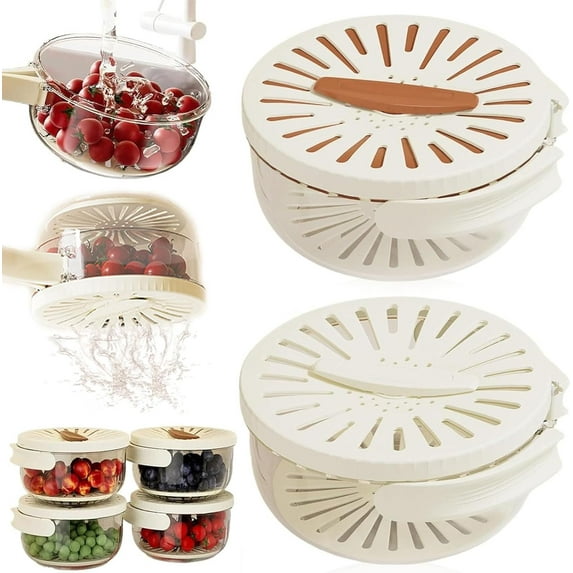 2 in 1 Draining and Preservation Basket,Space-Saving Stackable Design ...