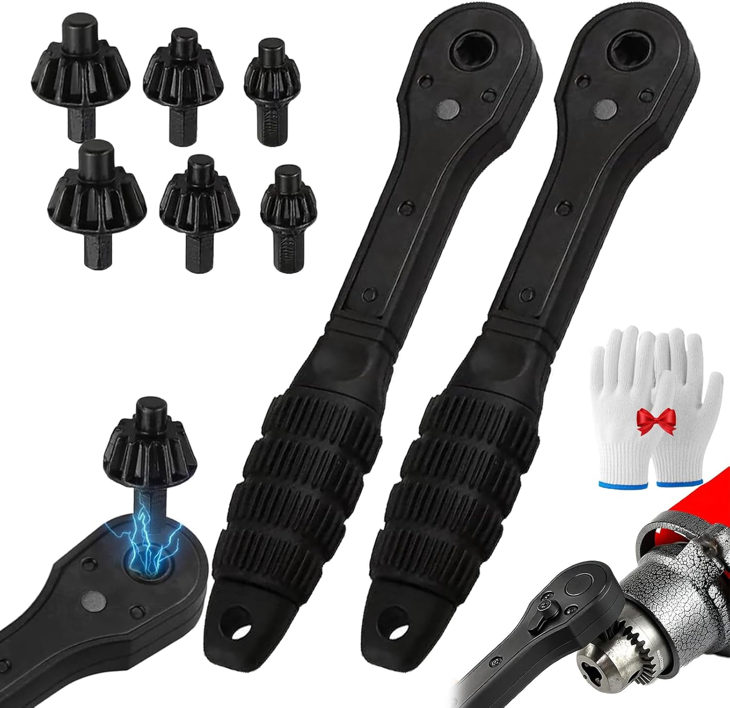 2 in 1 Drill Chuck Ratchet Spanner, 2-in-1 Ratchet Drill Chuck Key ...