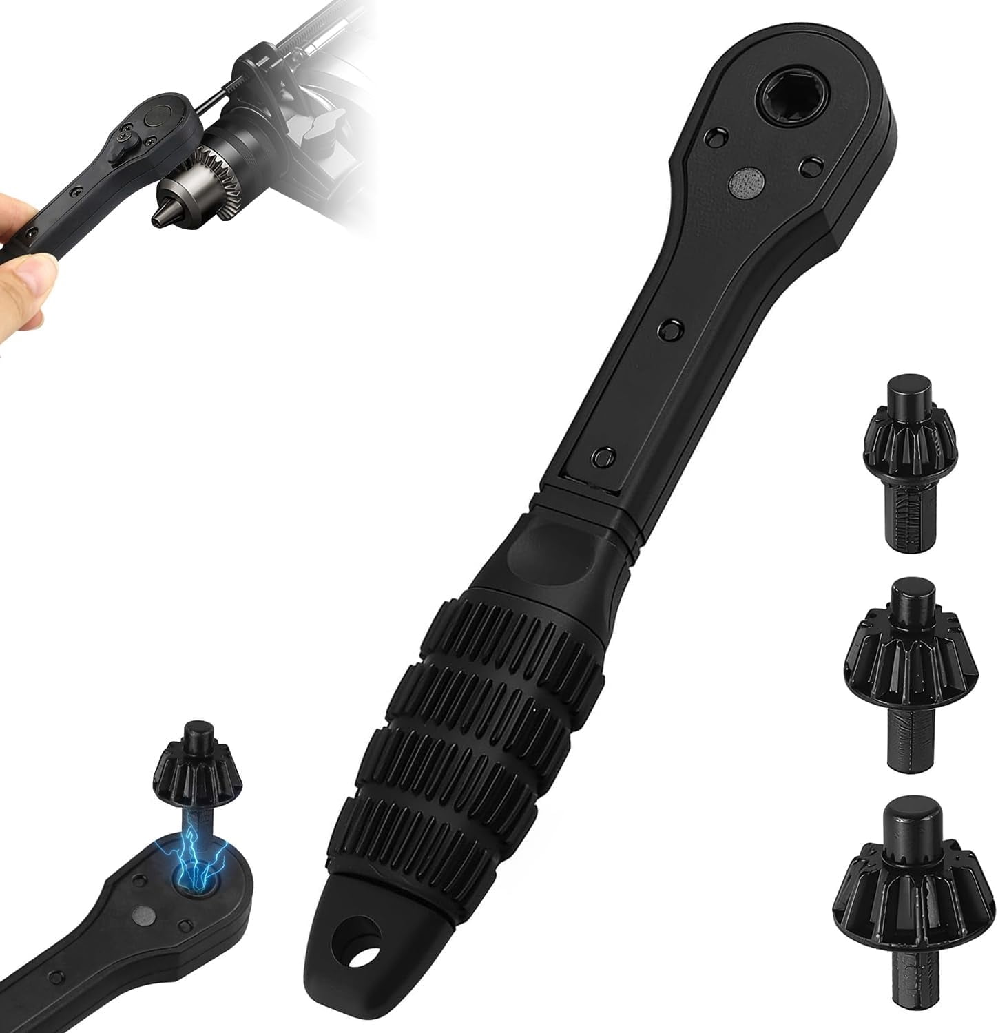 2 in 1 Drill Chuck Ratchet Spanner, 2025 Upgrade 2-in-1 Ratchet Drill ...