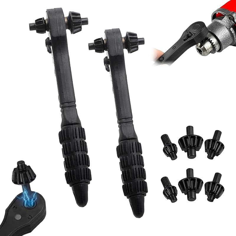 2 in 1 Drill Chuck Ratchet Spanner, 2025 Upgraded Ratchet Drill Chuck ...