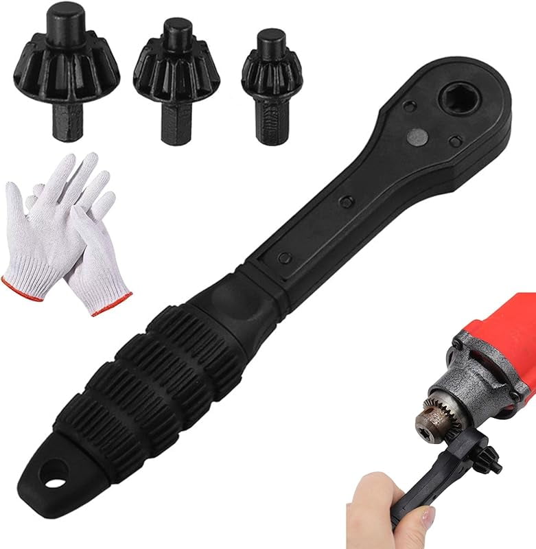 2 In 1 Drill Chuck Ratchet Spanner, Universal Double-Ended Ratchet Drill Chuck Key, Multi ...