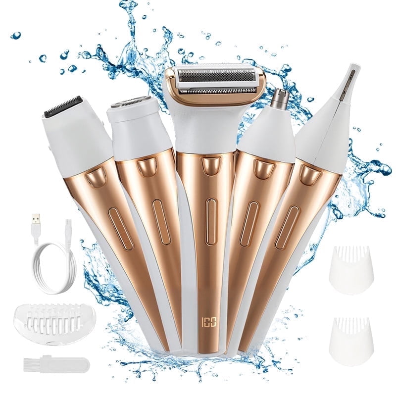 Electric Razors for Women -5 in 1 Waterproof Facial Razor & Body Hair ...