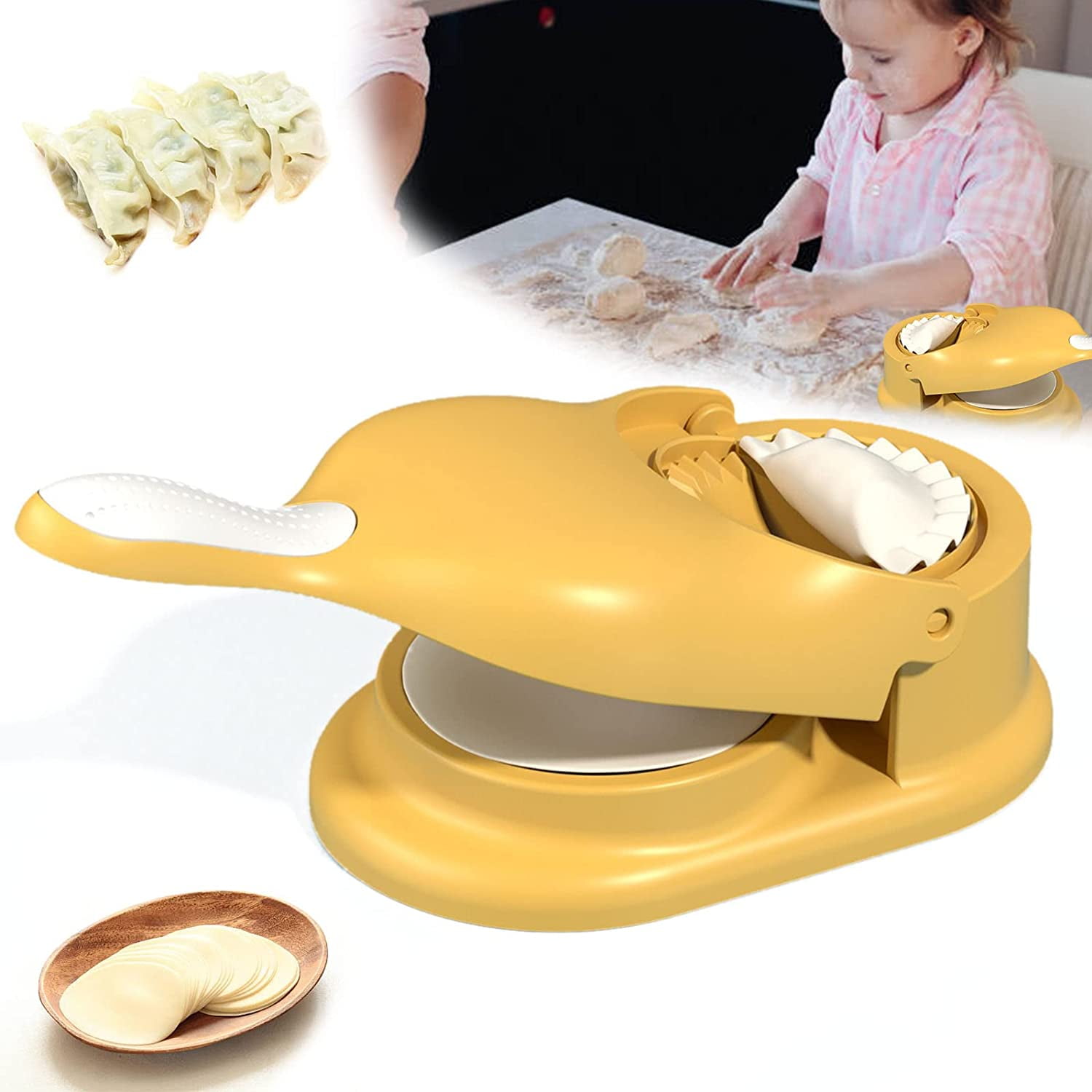 2 in 1 Dumpling Maker Machine for Adult Kids, Dumpling Skin Maker Dumpling Moulds, Home Manual ...