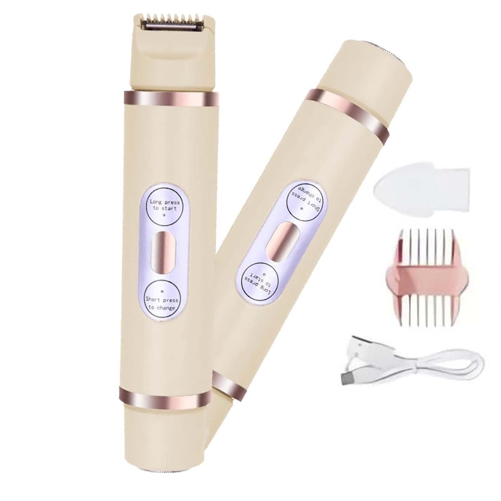 2 in 1 Electric Lady Shaver, Electric Shaver for Women, Dual Head Shaver Women, USB Rechargeable ...