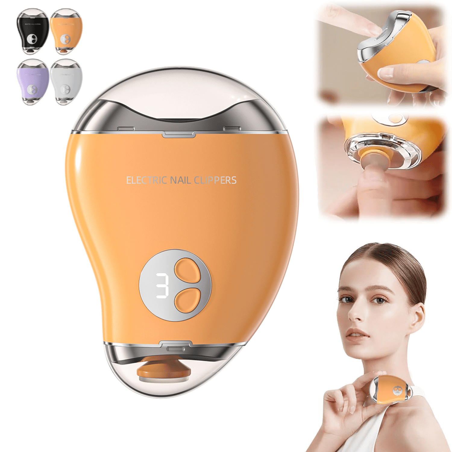 2 in 1 Electric Polishing Automatic Nail Clippers,2024 New Electric Toe ...