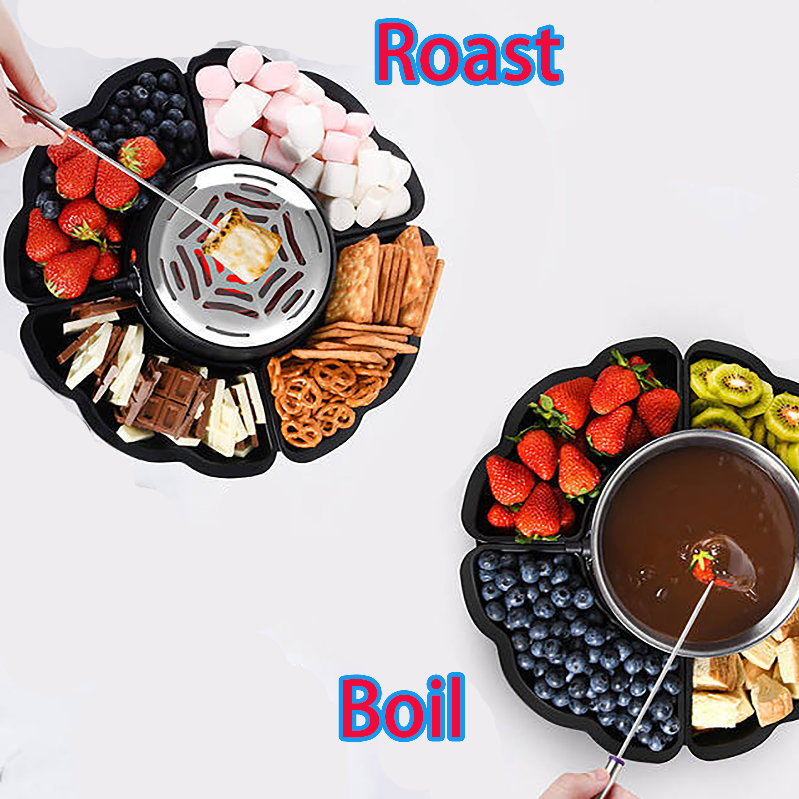 2 in 1 Electric S'mores Maker & Fondue Pot, Temperature Control ...