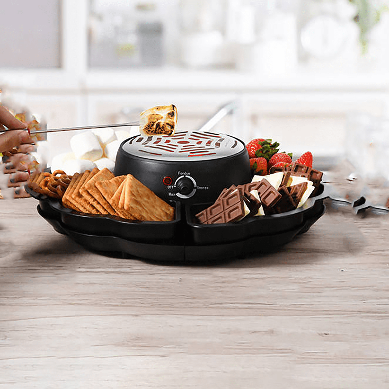 2 in 1 Electric Smore Maker & Fondue Set, Marshmallow Roaster with 4 ...