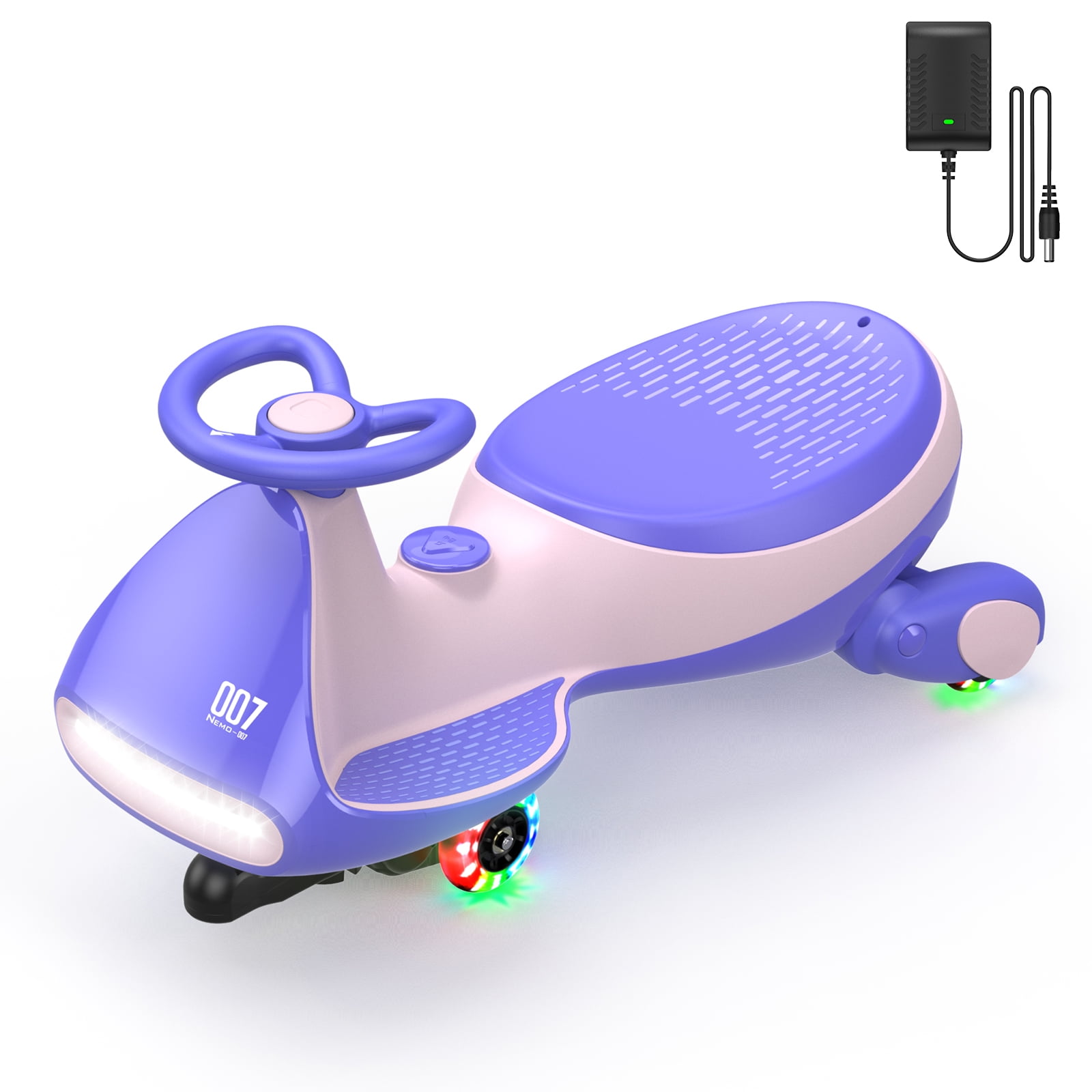 2 in 1 Electric Wiggle Car with Pedal, 6V Rechargeable Battery Powered ...