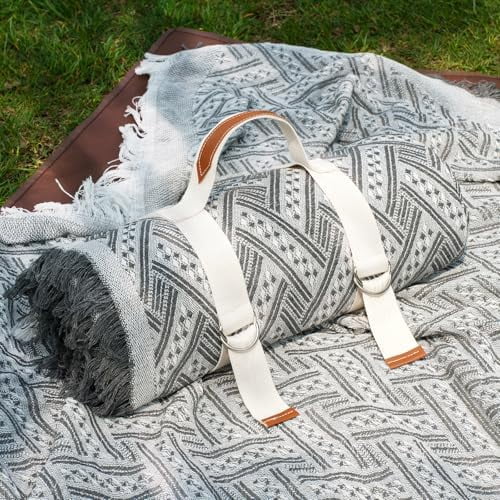2 in 1 Extra Large Outdoor Picnic Blanket Waterproof Woven Boho Mat ...