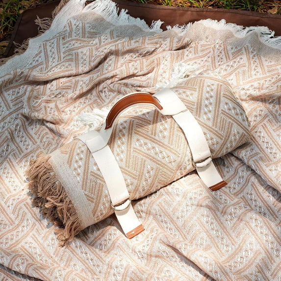 2 in 1 Extra Large Rug Outdoor Picnic Blanket Waterproof Woven Boho Mat ...