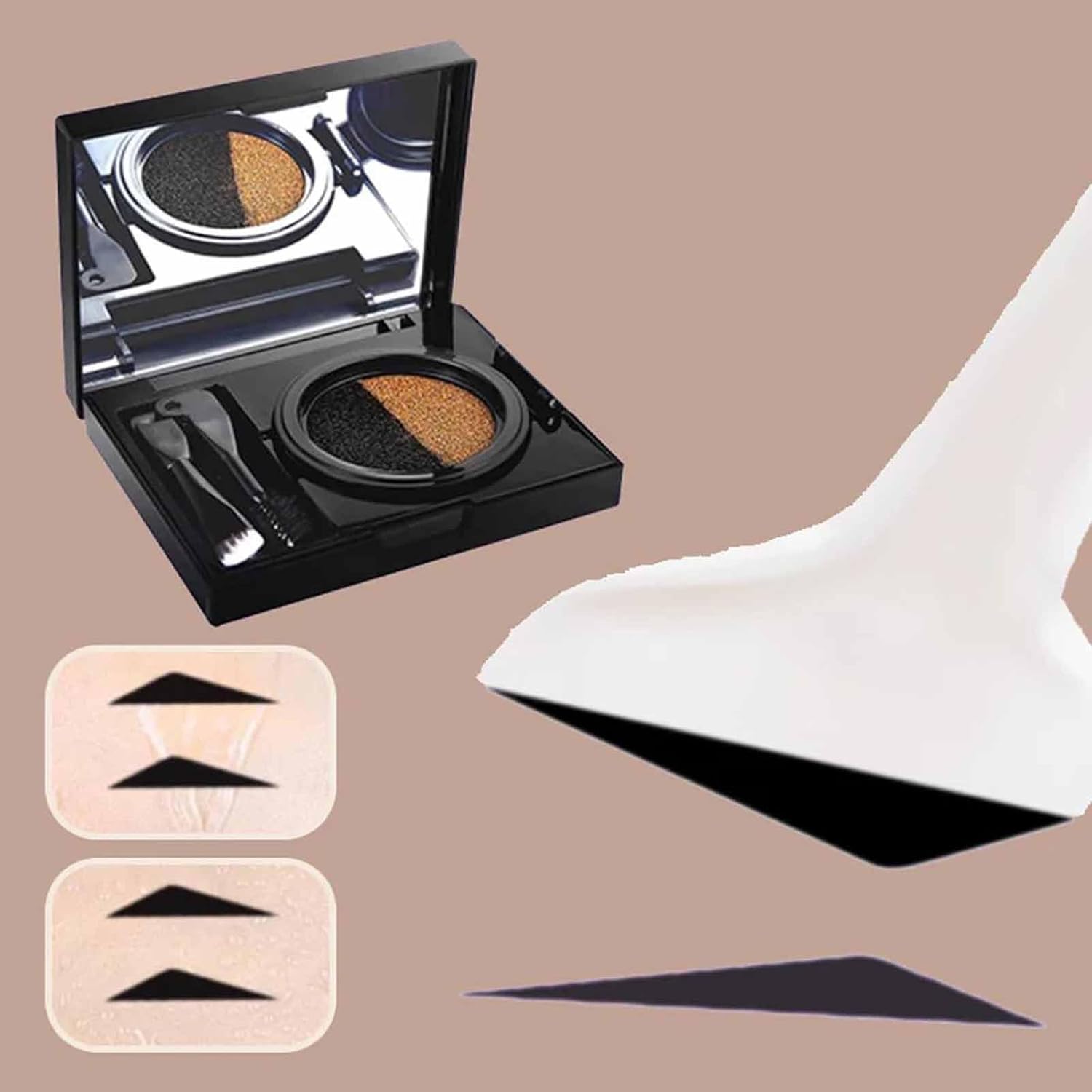 2 in 1 Eyebrow & Eyeliner Cream With Stamp, 2 Colors Eyebrow Makeup Kit ...