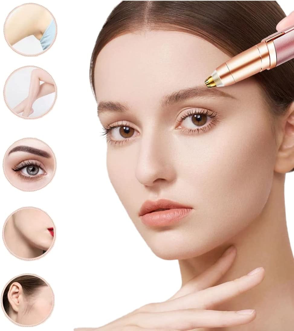 2 in 1 Eyebrow Hair Trimmer, Painless-Precision Eyebrow Trimmer Brows ...