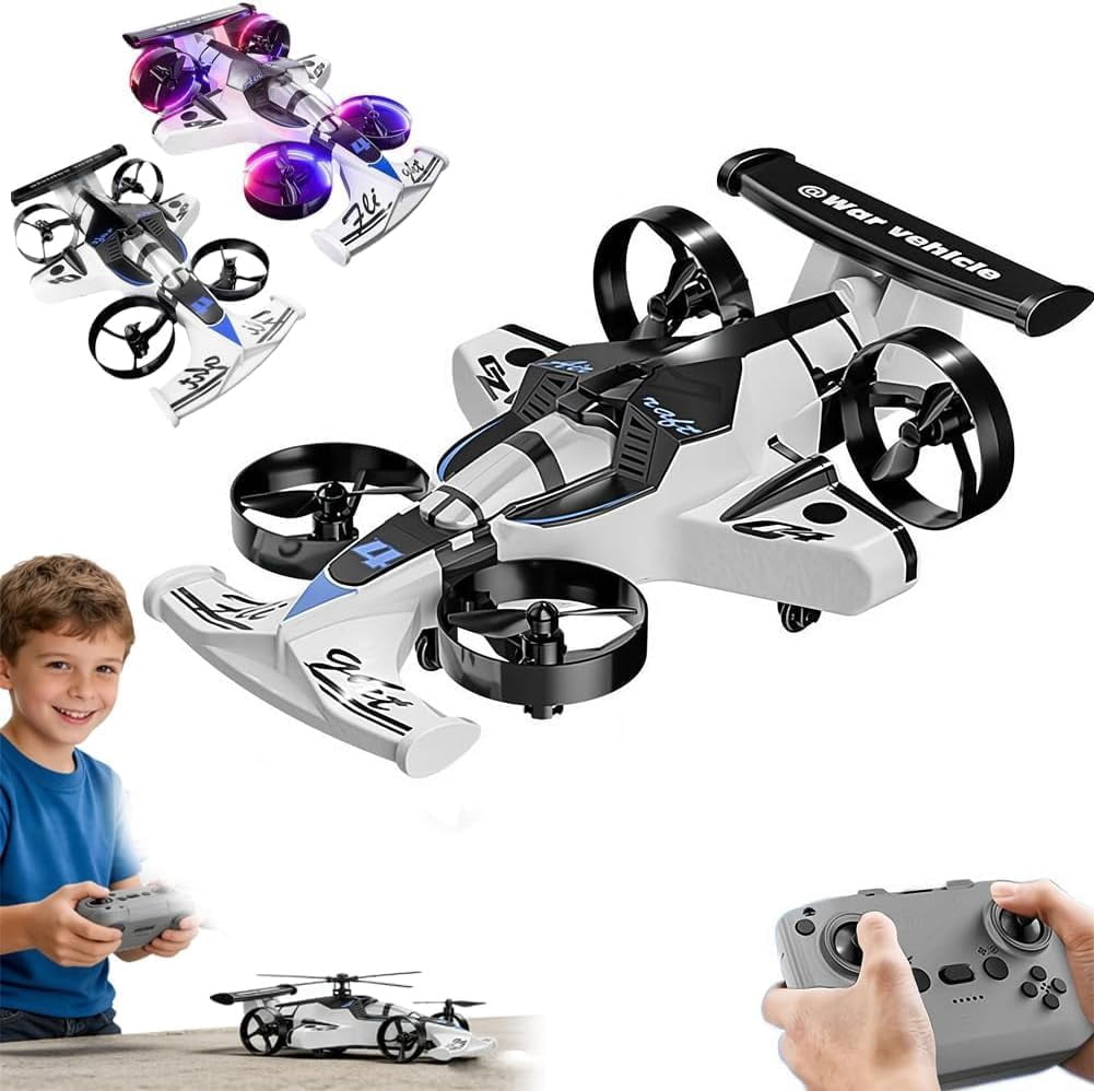 2 in 1 Flying RC Car Drone, Echargeable Dual Mode Remote Control Flying ...