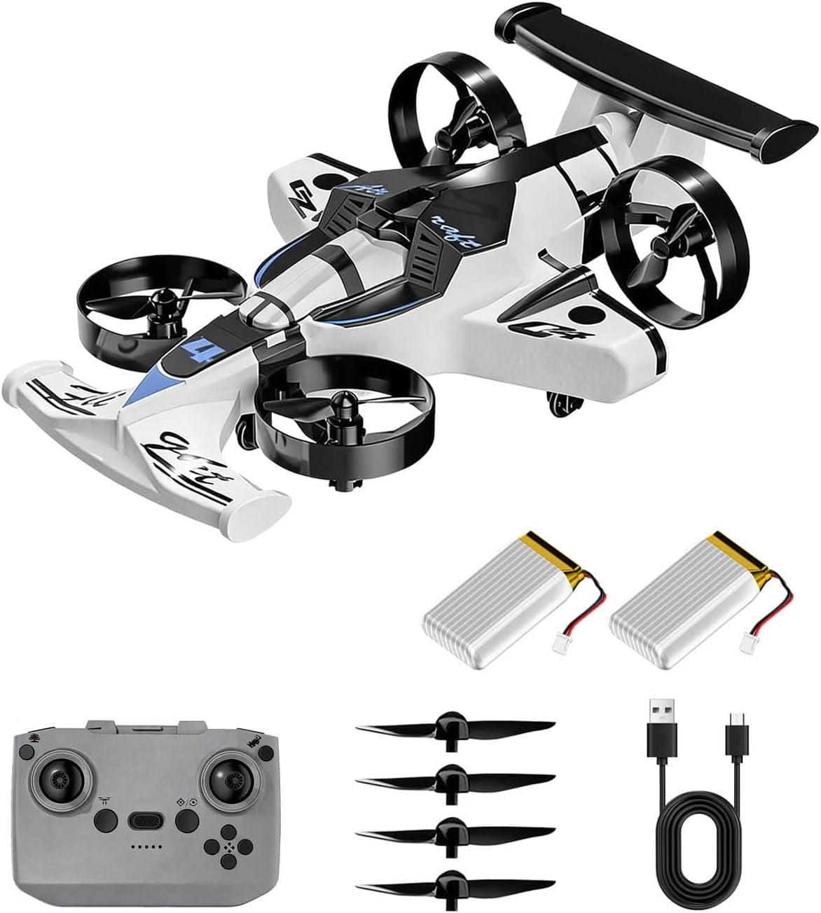 2 in 1 Flying RC Car Drone - Rechargeable Remote Control Dual Mode ...