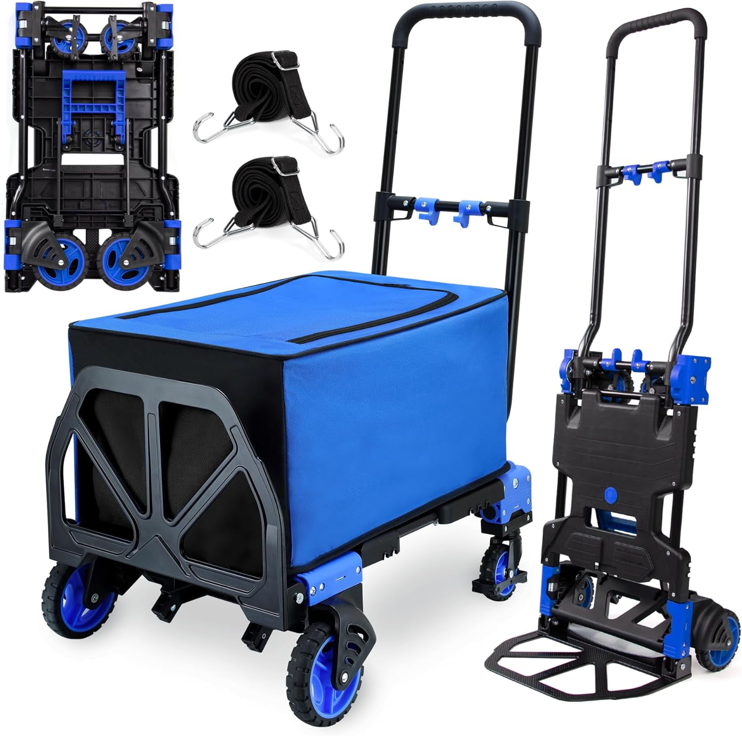 2-1 Folding Hand Truck Dolly,330LBS Capacity Dolly Cart,Foldable Dolly ...