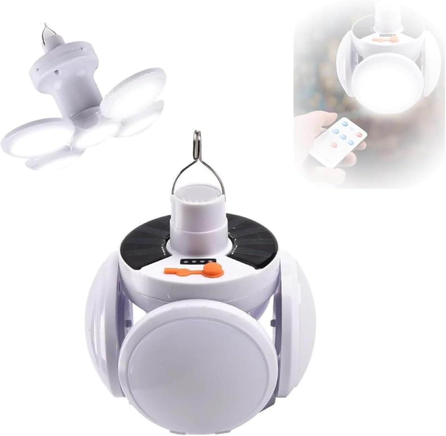 2 in 1 Folding Solar Lamp, Solar Rechargeable Hooked Camping Light ...