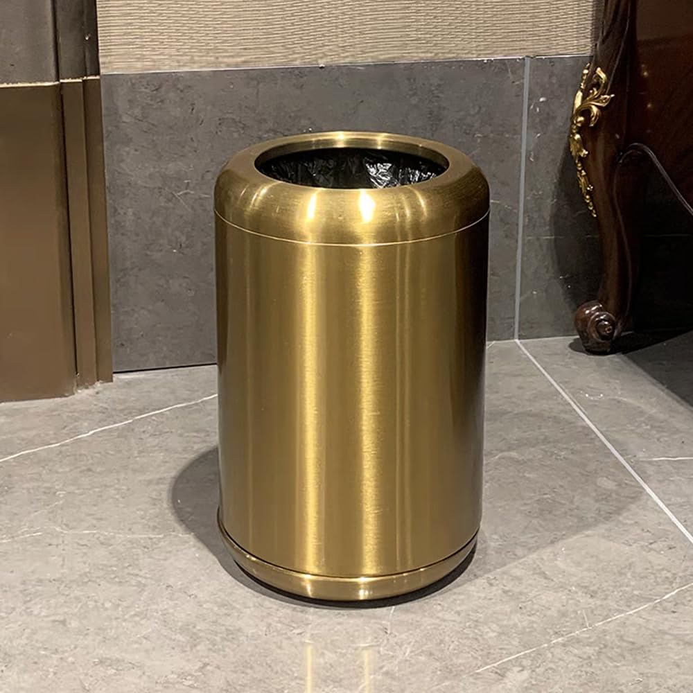 2.1 Gallon Small Gold Bathroom , Antique Brass Garbage Can, Brass Waste ...