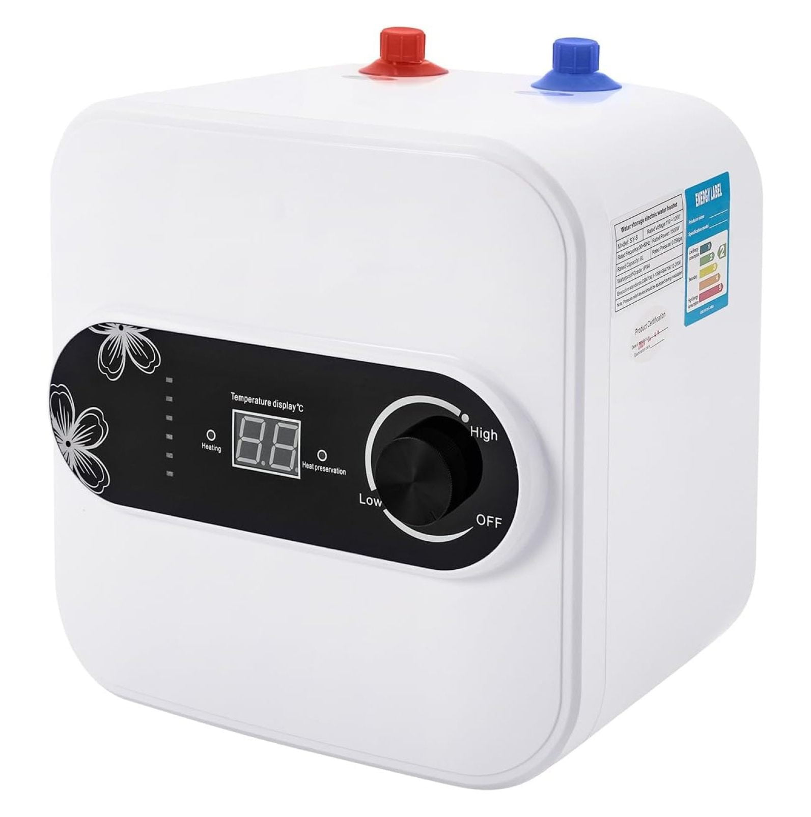2.1 Gallons Mini Electric Water Heater 1500W 110V Point of Use Hot ...