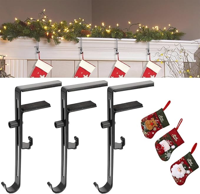 2 in 1 Garland and Stocking Hanger, Christmas 2 in 1 Mantel Hanger ...