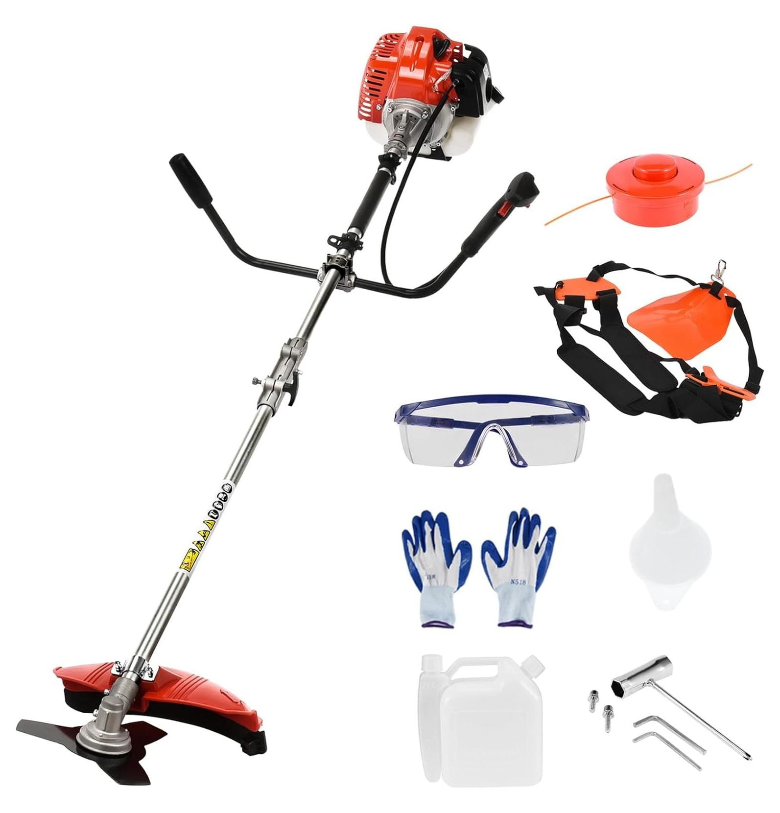 2 in 1 Gas Weed Wacker, 52cc 2-Cycle Gas Weed Eater, Grass Trimmer ...