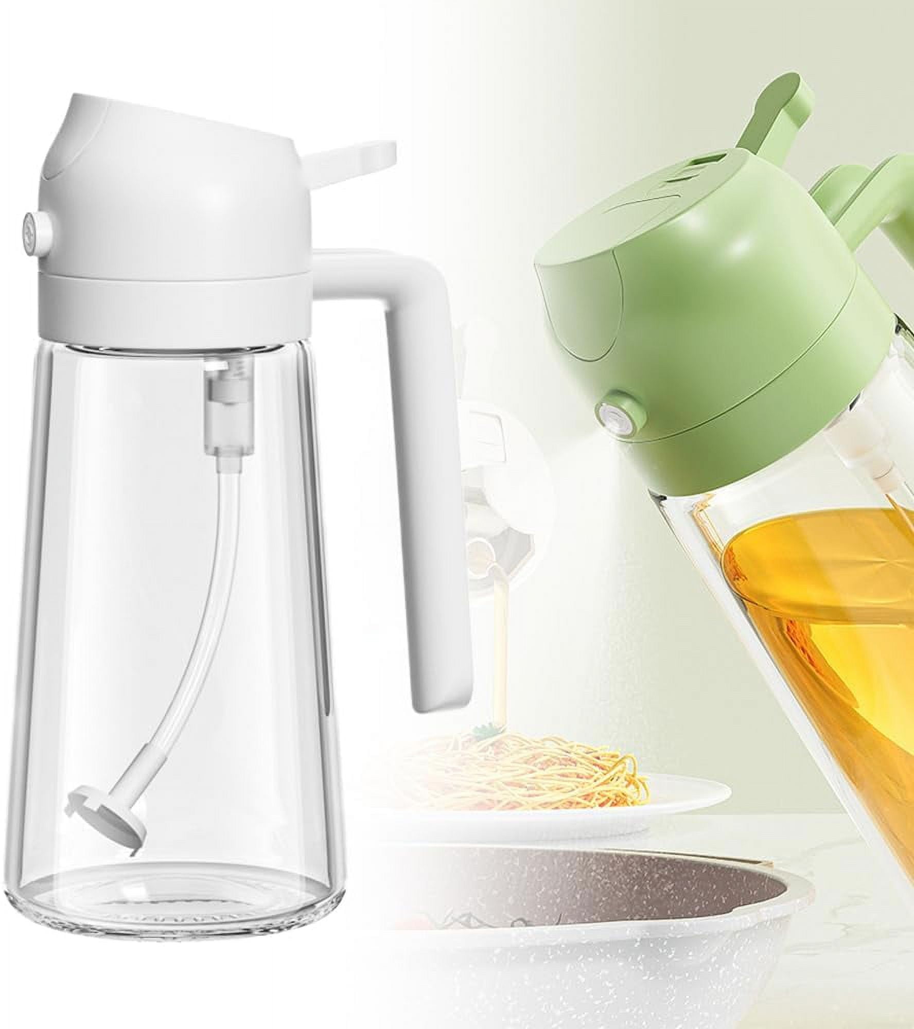 2 in 1 Glass Oil Sprayer & Dispenser, 600ml/20Oz Olive Oil Dispenser ...