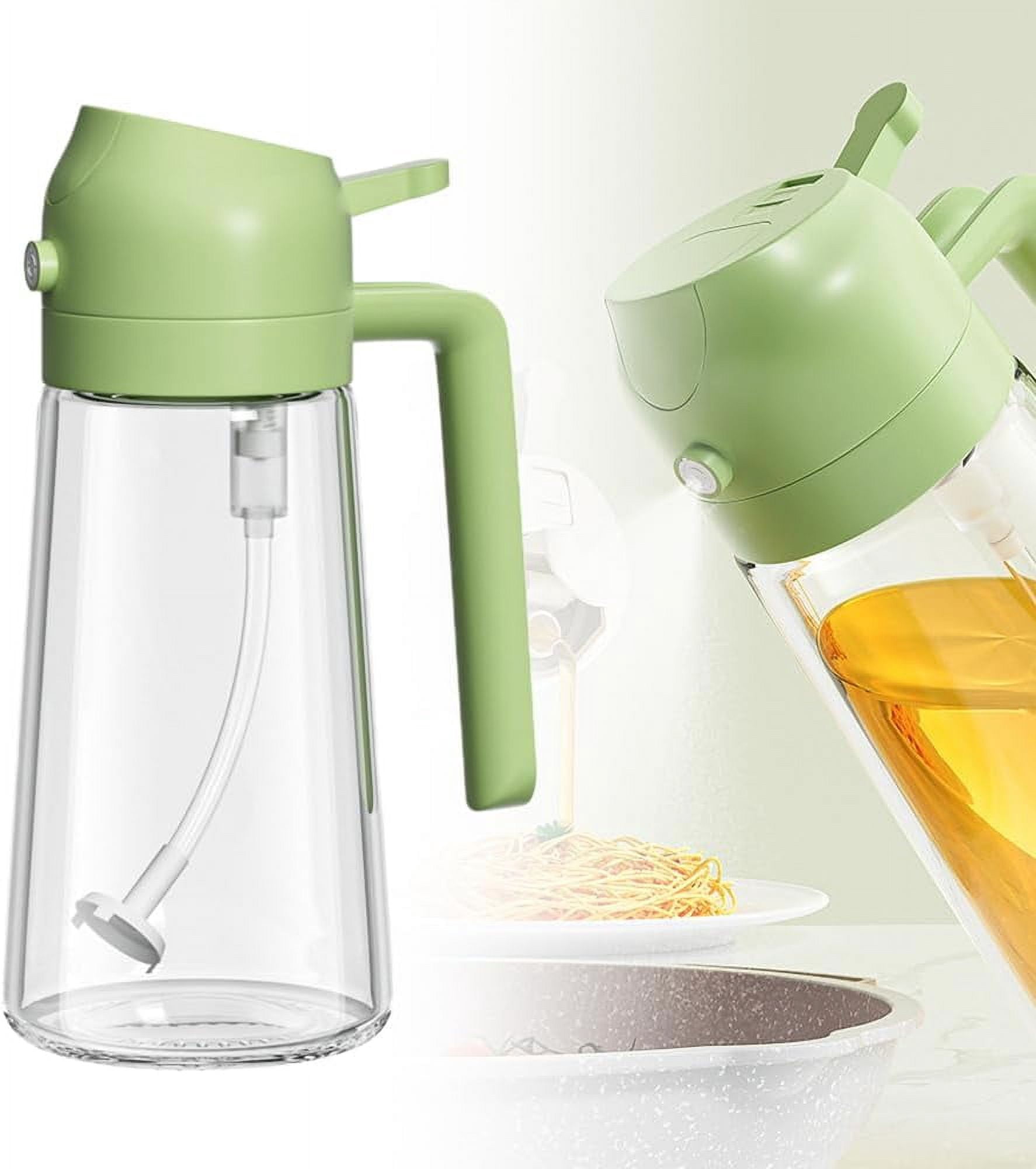 2 in 1 Glass Oil Sprayer & Dispenser, 600ml/20Oz Olive Oil Dispenser ...