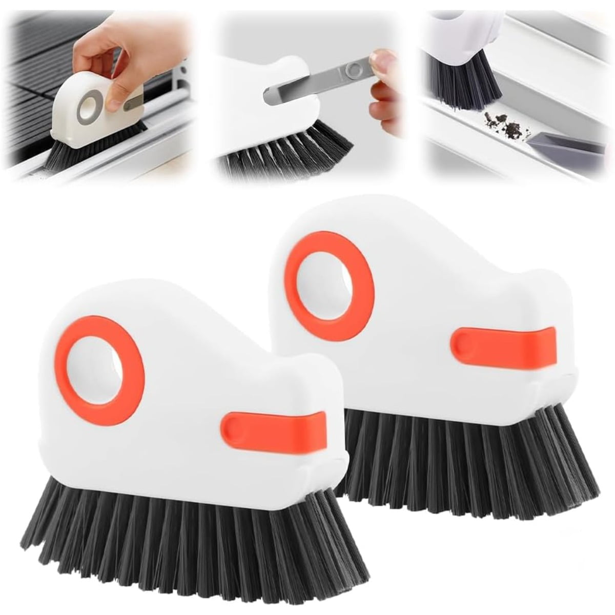 2 in 1 Groove Cleaning Brush, Window Track Cleaning Tools with Hard ...