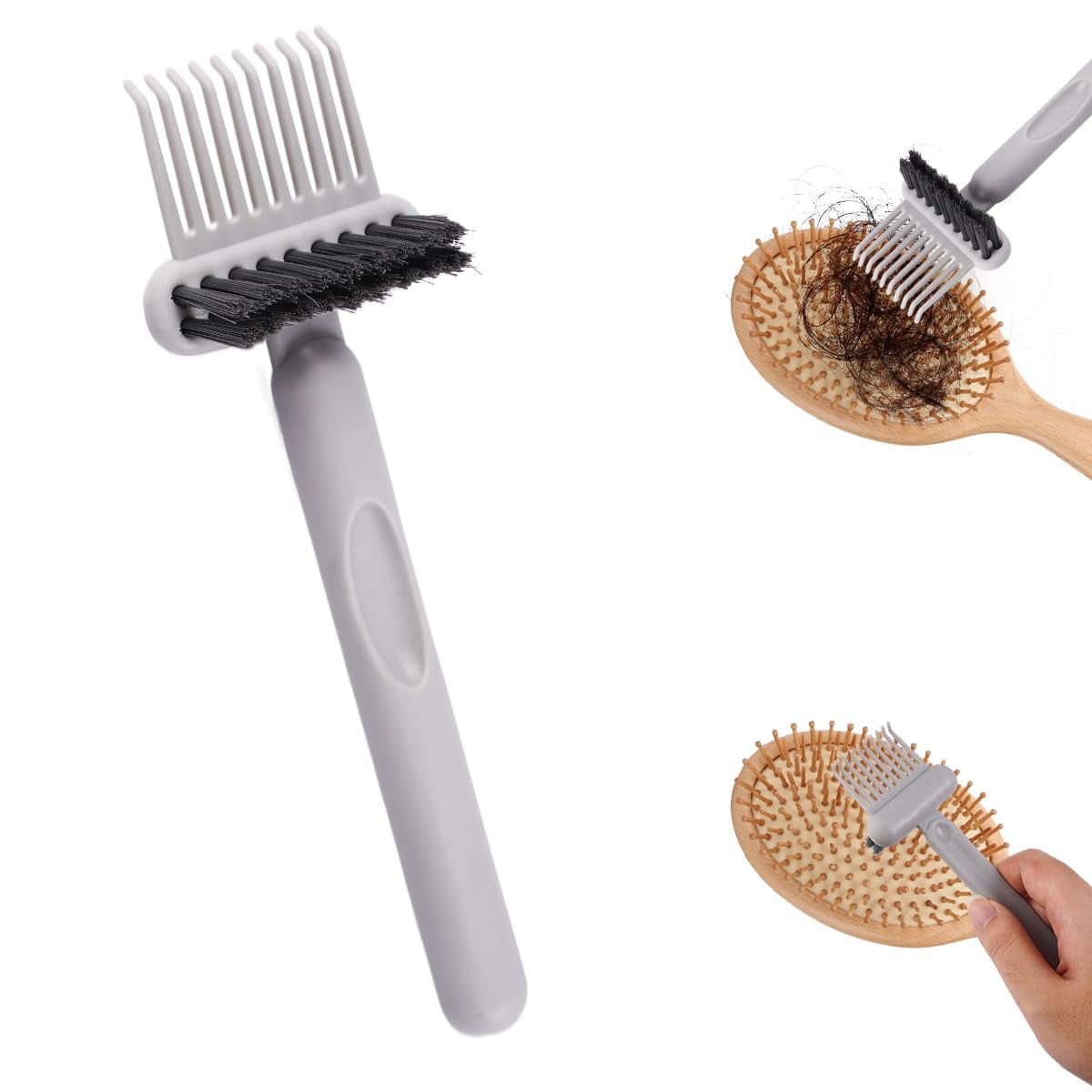 2 In 1 Hair Brush Cleaning Tool, Comb Cleaning Brush, Hairbrush Cleaner ...