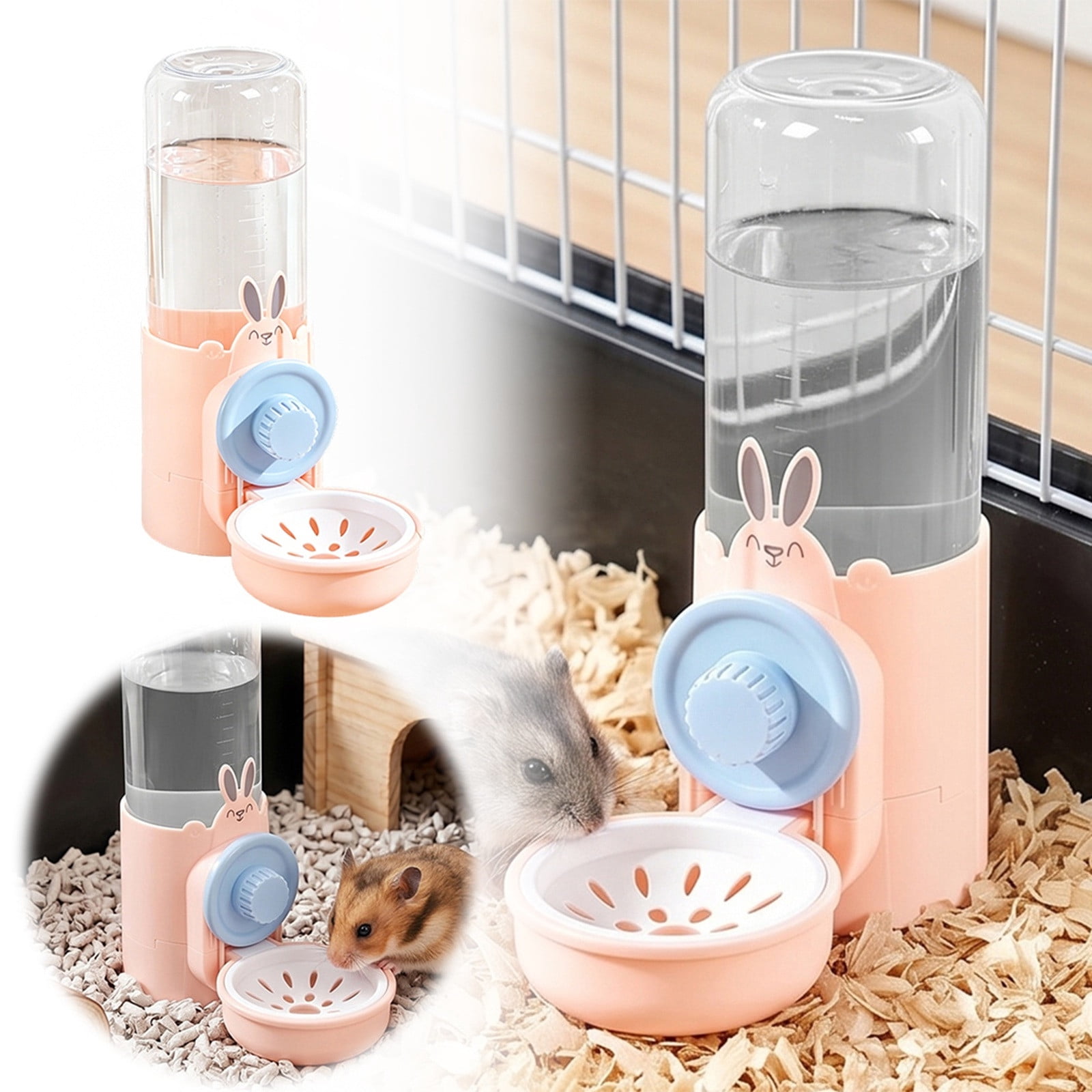 2 In 1 Hamster Cage Mount Water Feeder Bottle Detachable Food Bowl ...