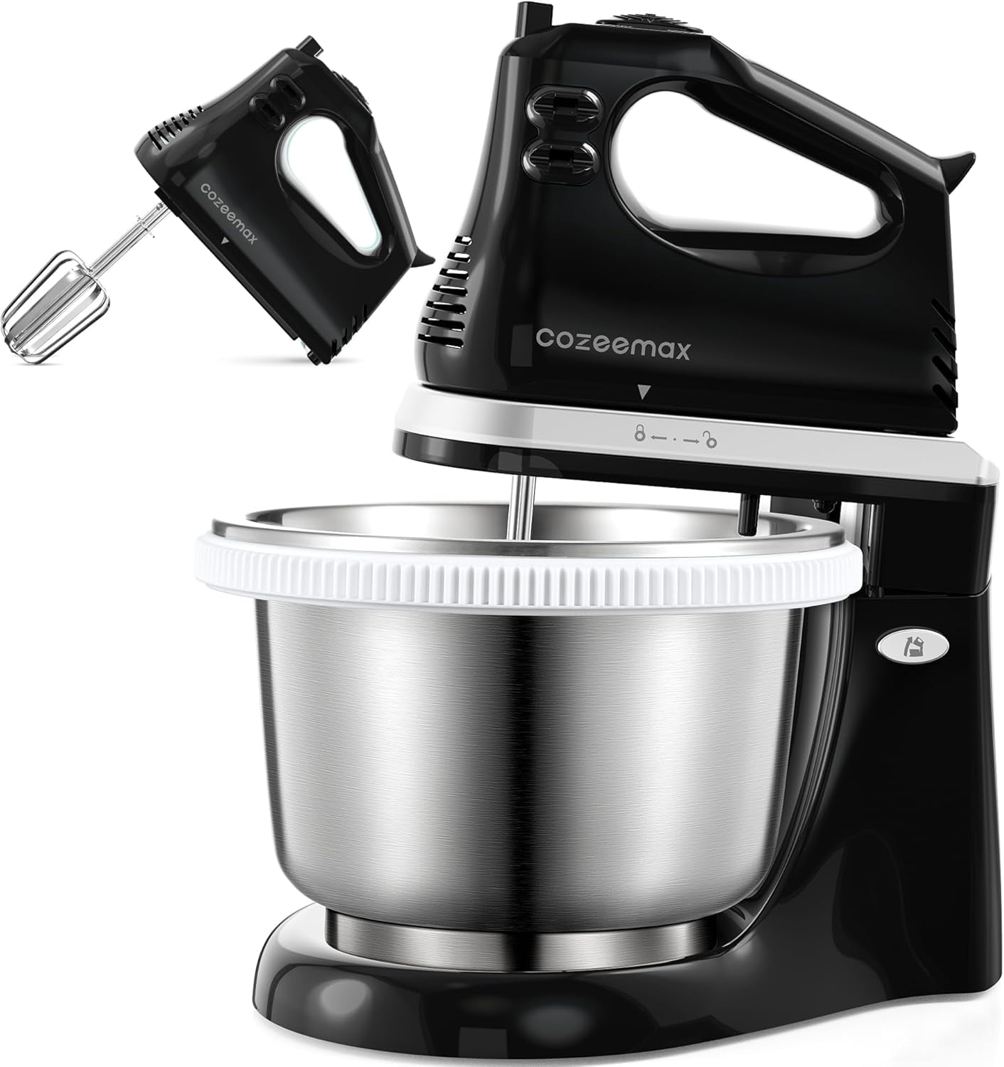 2 in 1 Hand Mixers Kitchen Electric Stand mixer with bowl 3 Quart ...