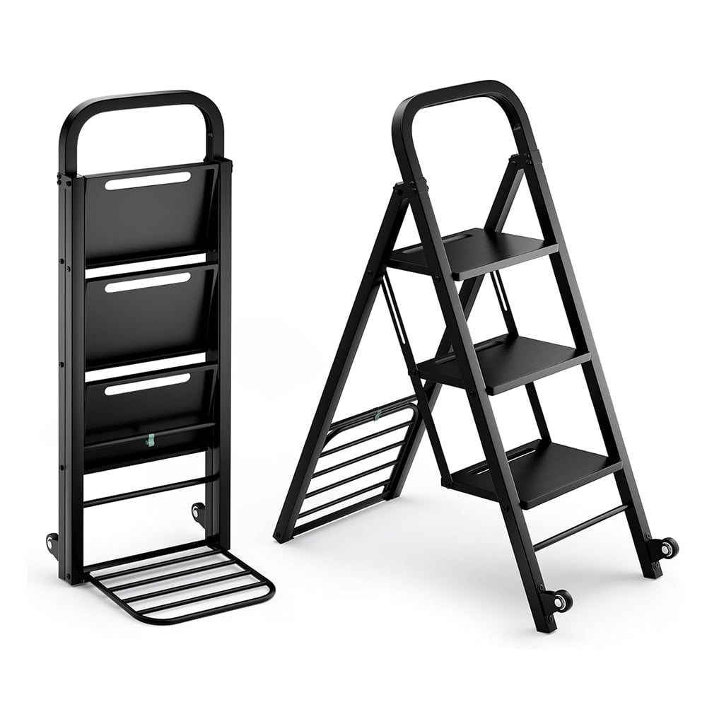 2 in 1 Hand Truck, Heavy Duty Step Stool Dolly, Folding Hand Dolly with ...