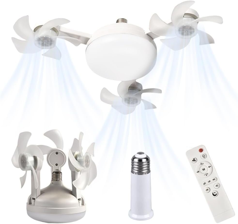 2 in 1 Hanging Fan with LED Lantern, Screw in Ceiling Fan with Remote ...