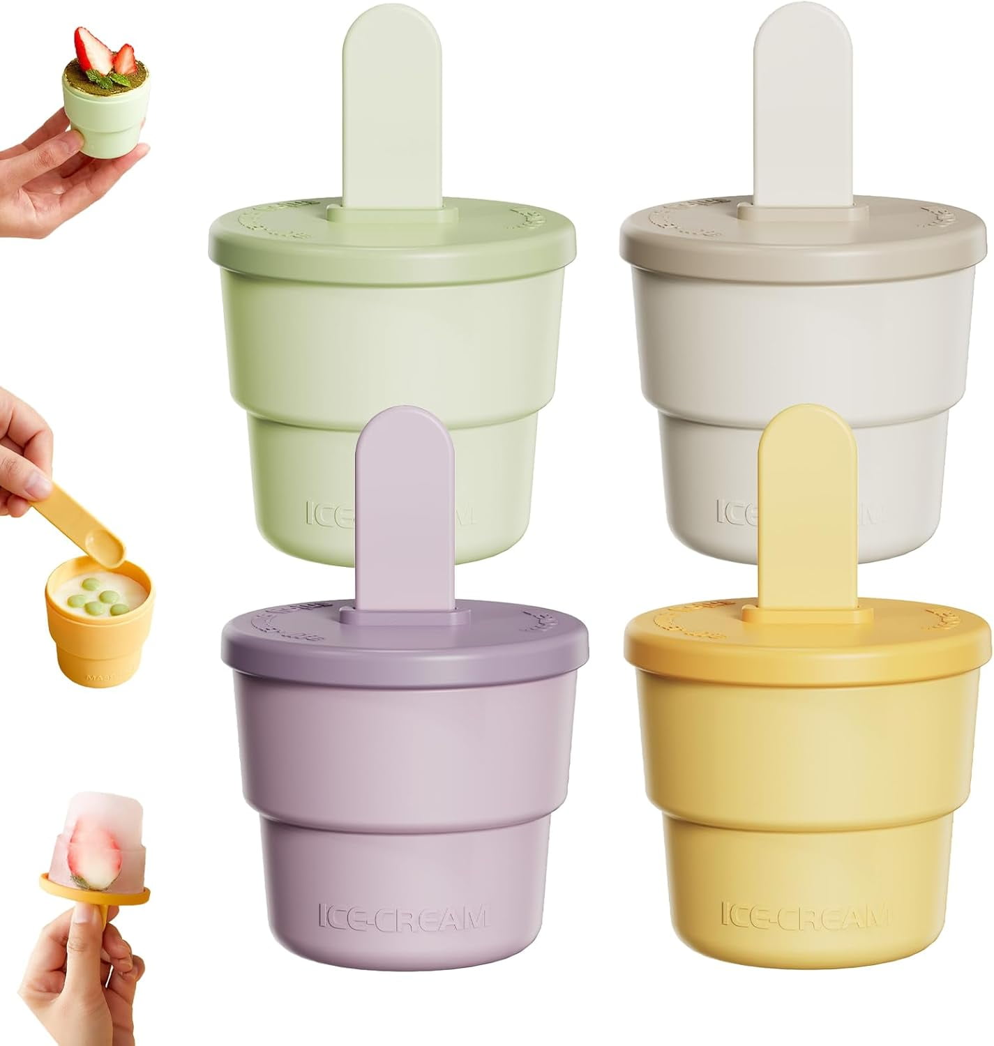 2 in 1 Ice Cream Containers for Homemade Ice Cream, IceCream Storage ...