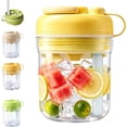 2 in 1 Ice Cube Bottle with Straw, Silicone Push-Action Ice Maker Cup ...