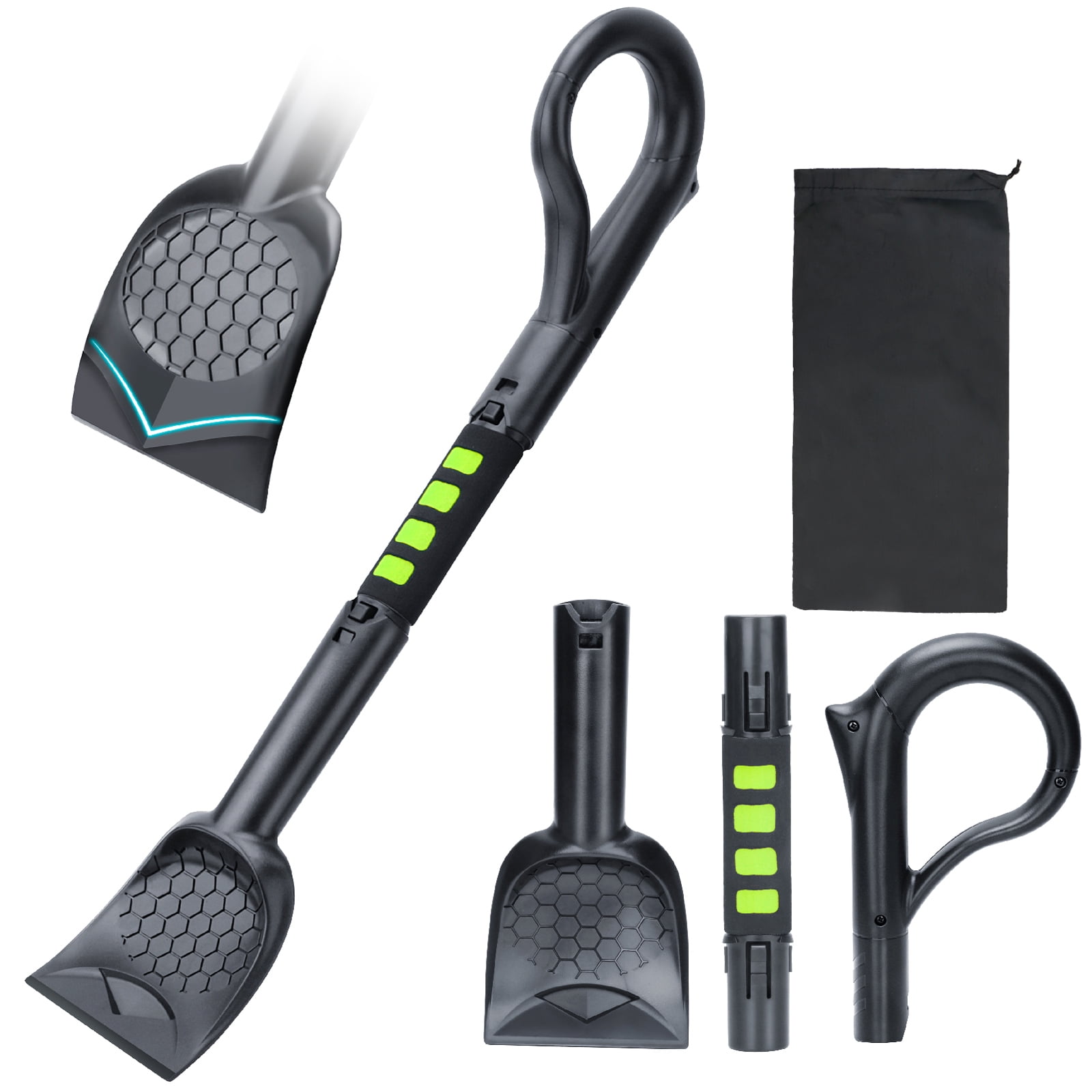 3-in-1 Ice Scraper for Car Windshield, 25.8 inch Emergency Snow Shovel ...