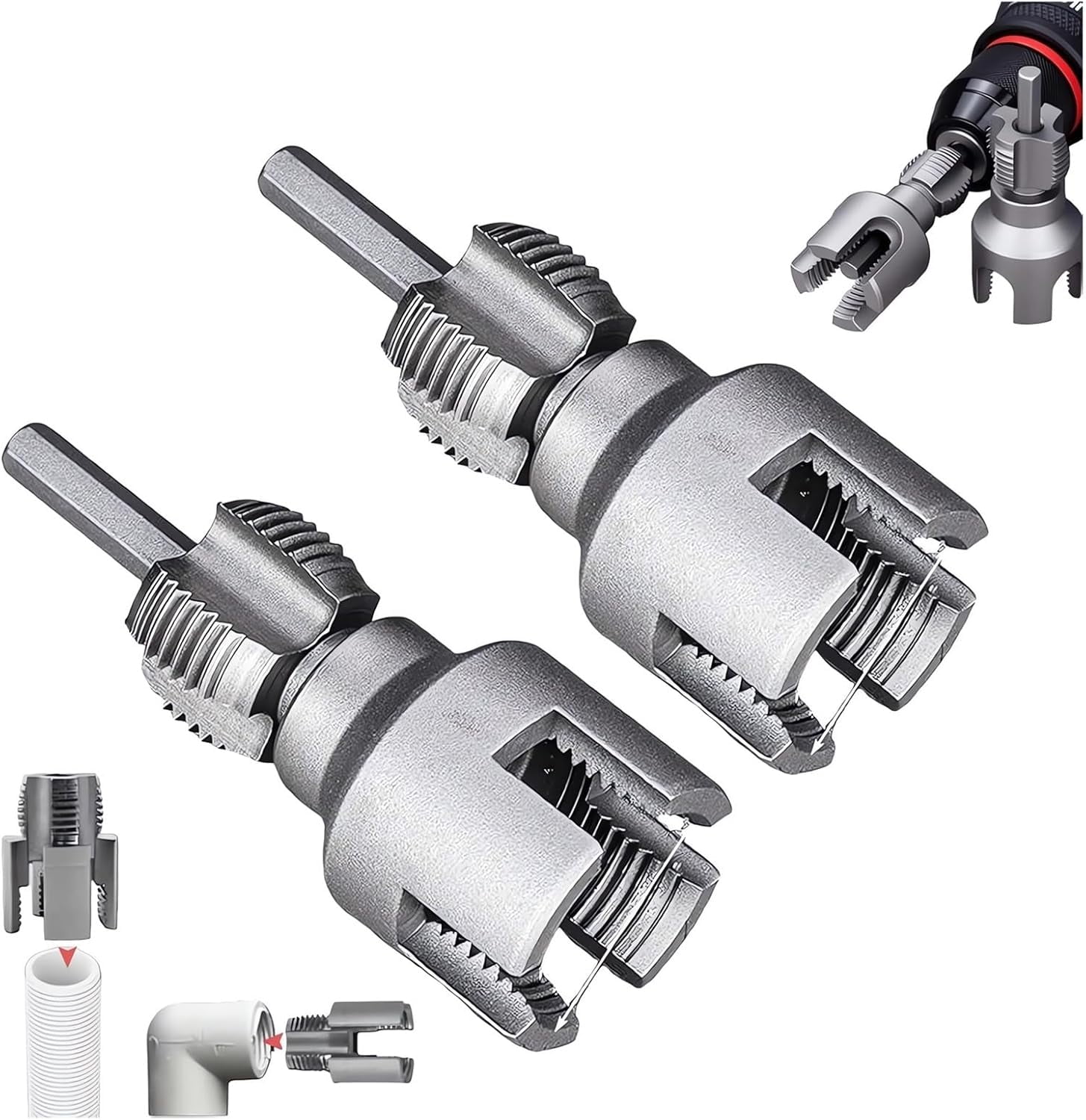 2 in 1 Integrated Internal & External Pipe Threading Tool 1/2 3/4 1 Npt ...