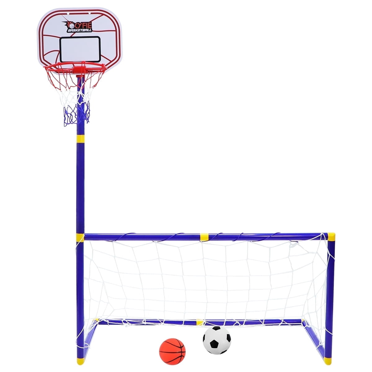 SEISSO 2 in 1 Kids Basketball Hoop Soccer Goal Play Set for Toddlers ...