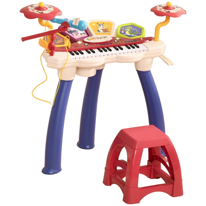 2 in 1 Kids Piano Keyboard with Drum Set, 32-Key Electronic Musical ...