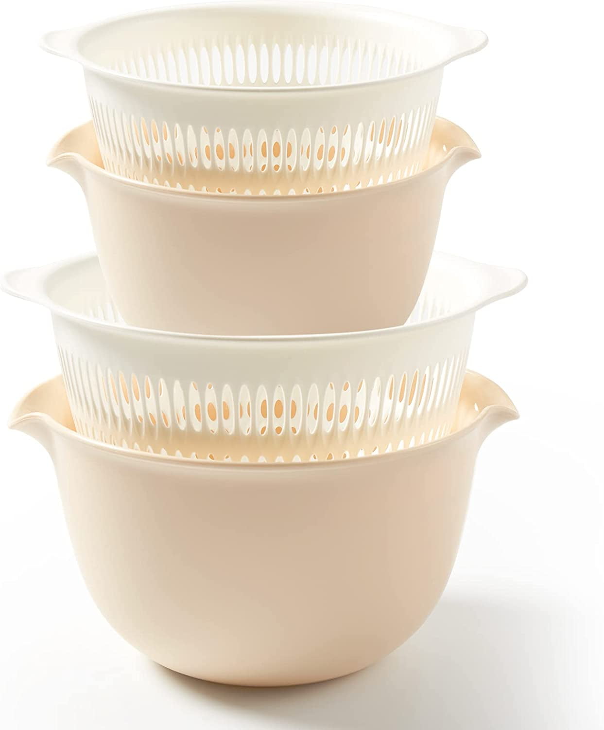 2 in 1 Kitchen Colander Set with Bowl Strainer (2 Sets 3 Qt),BPA Free ...