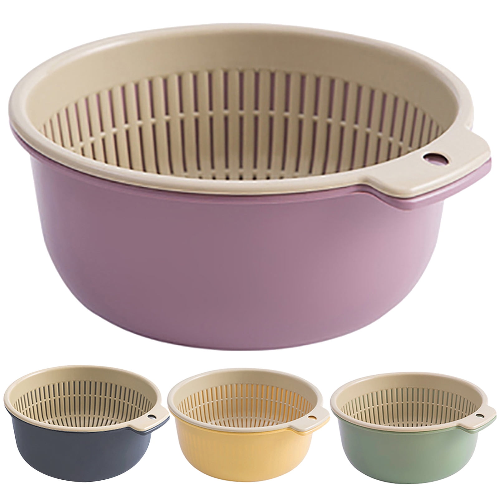 Tropical Leaf 2 in 1 Kitchen Colander Set with Bowl Strainer, Fruit and ...